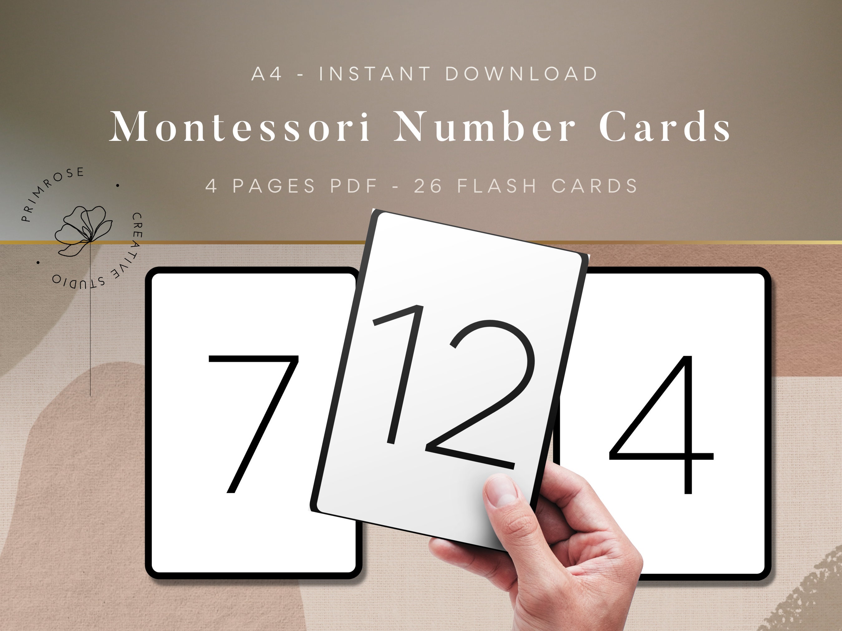 Digital Number Flash Cards Montessori Number Printable Flash - Etsy