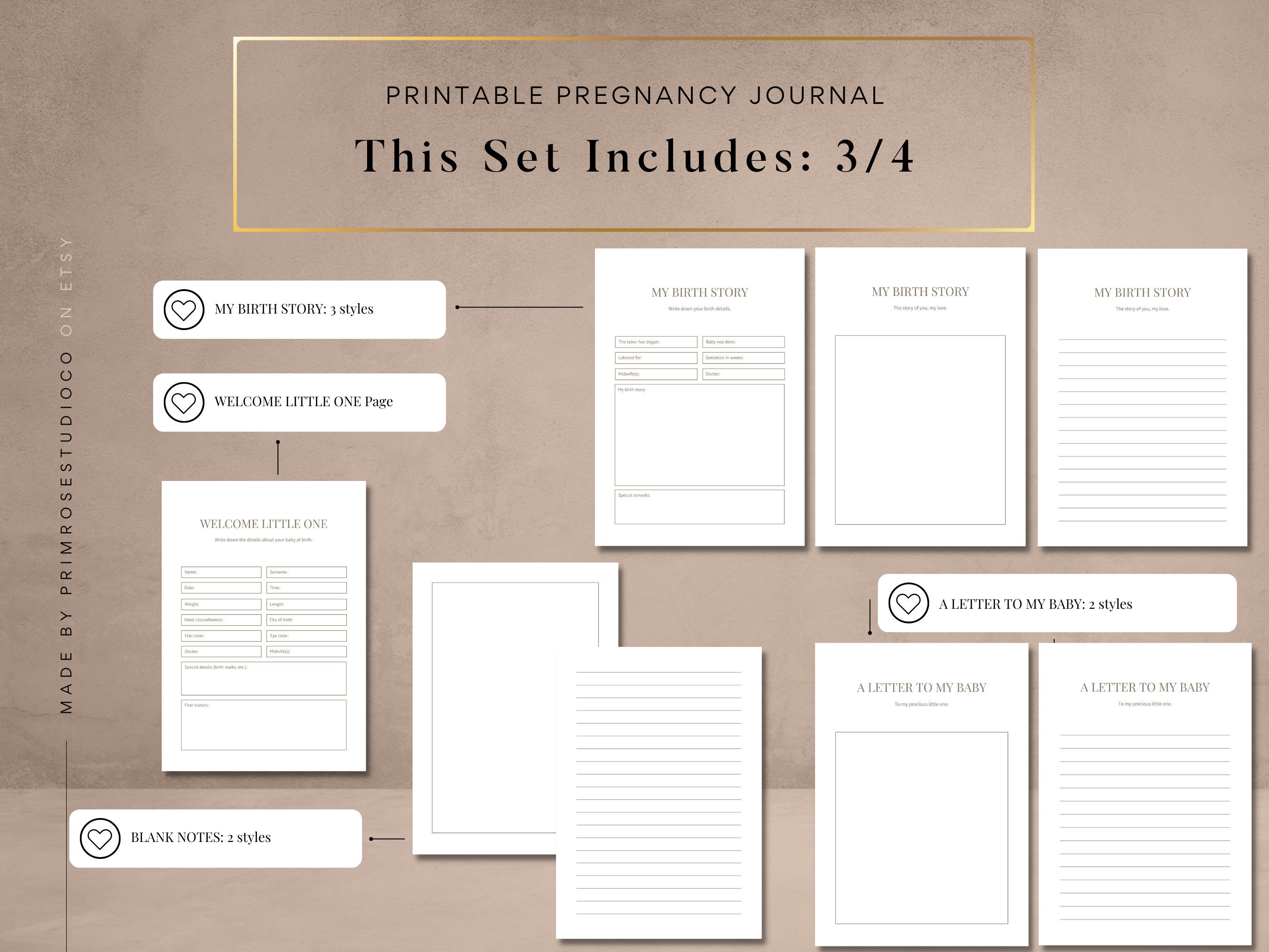 Printable Pregnancy Journal Enchanted Bunny Printable Pregnancy Planner ...