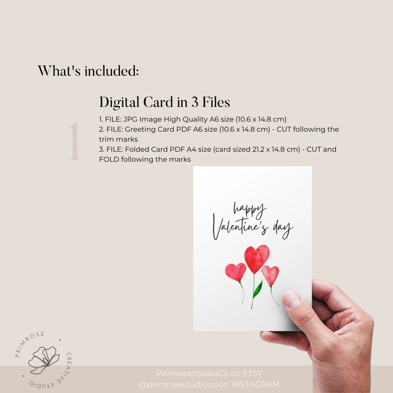 Valentines Day Card, Digital Printable, Download, Love Gift, Happy ...