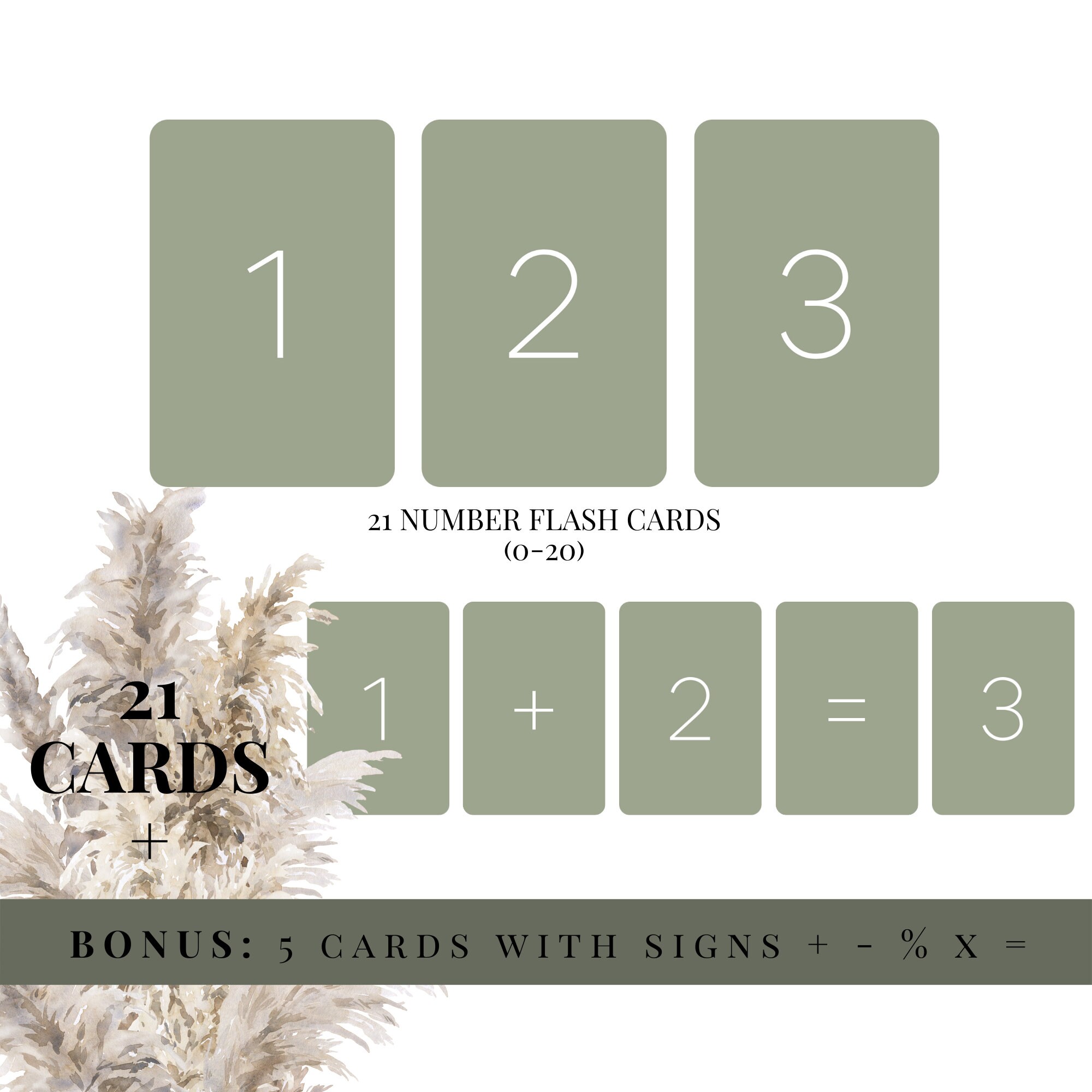 DIGITAL MONTESSORI NUMBERS Minimalistic Number 0-20 Flash | Etsy