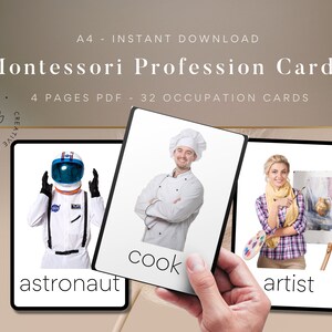 Digital Profession Flash Cards Montessori Occupation Printable ...