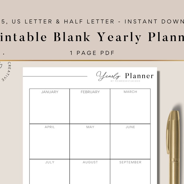 Printable Blank Monthly Planner 2022 Monthly Calendar Inserts, Journal ...