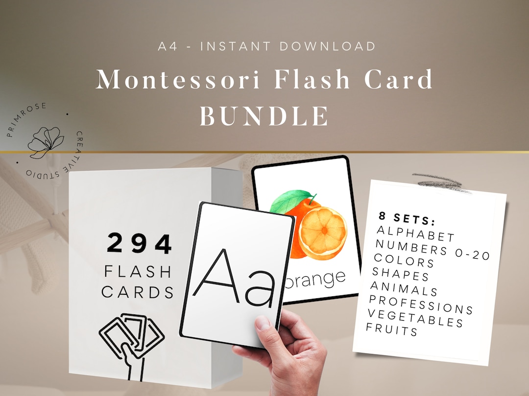 Digital Flash Card Bundle Montessori Bundle Set of Printable Flashcards ...