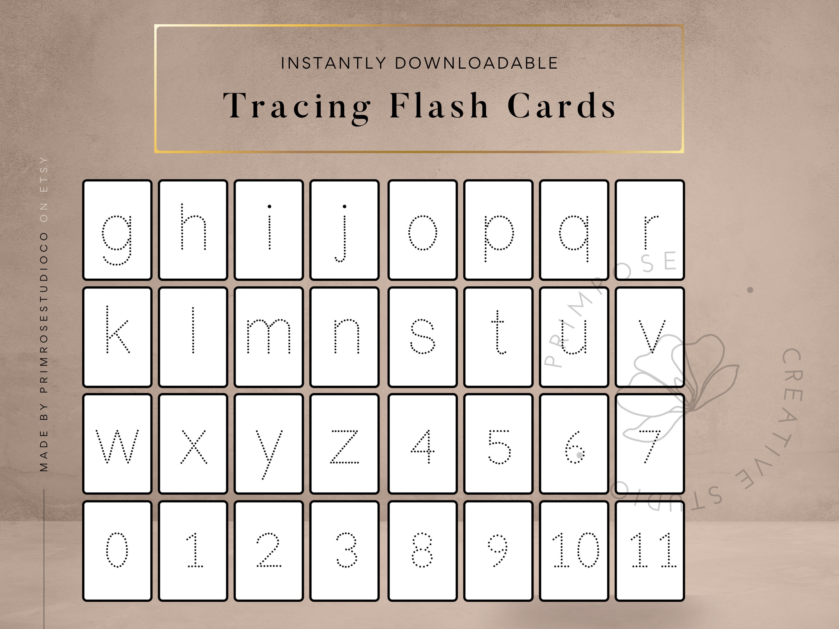Printable Tracing Alphabet and Numbers Flash Cards Montessori ...