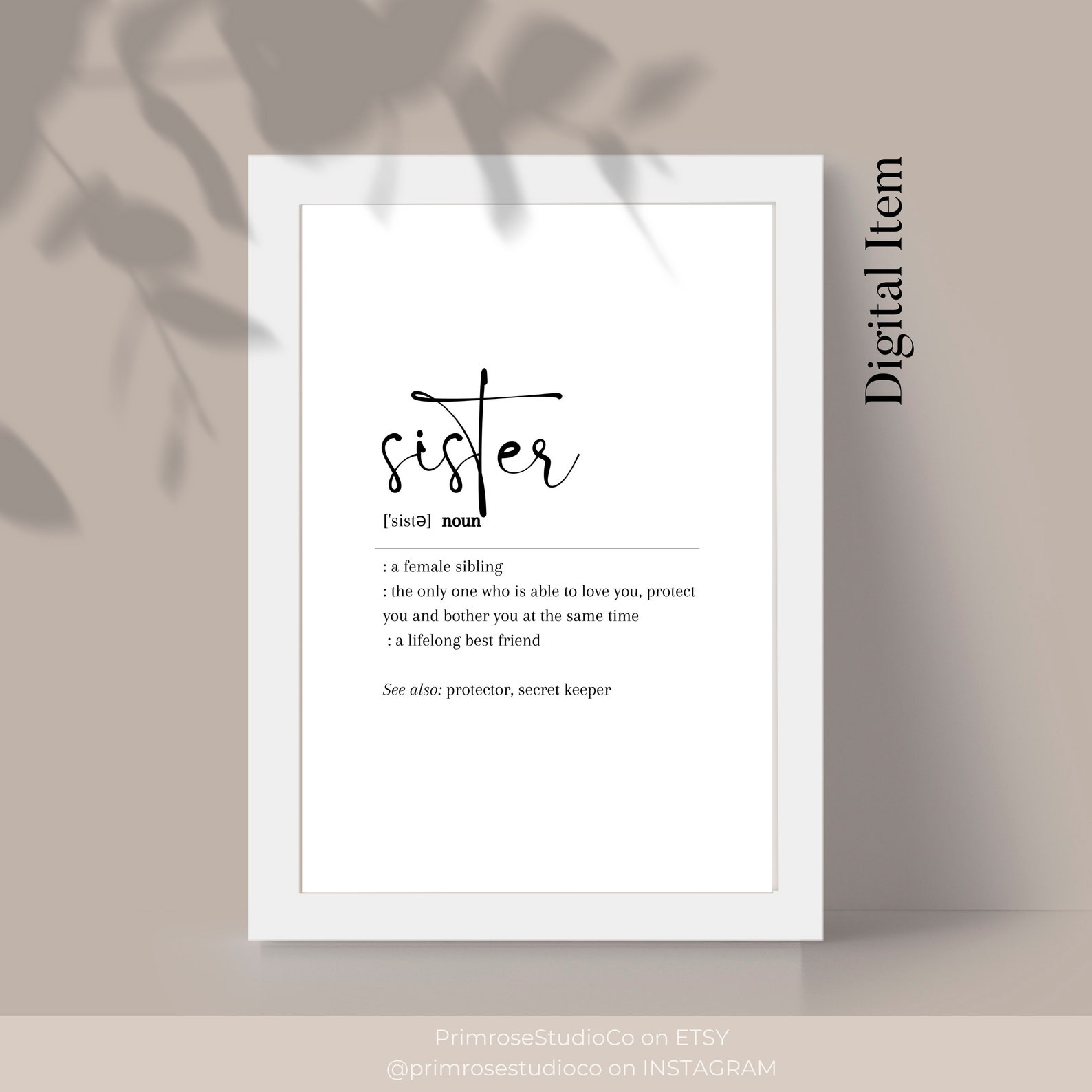 Sister Digital Printable, Sister Wall Art, Sister Gifts, Sister ...