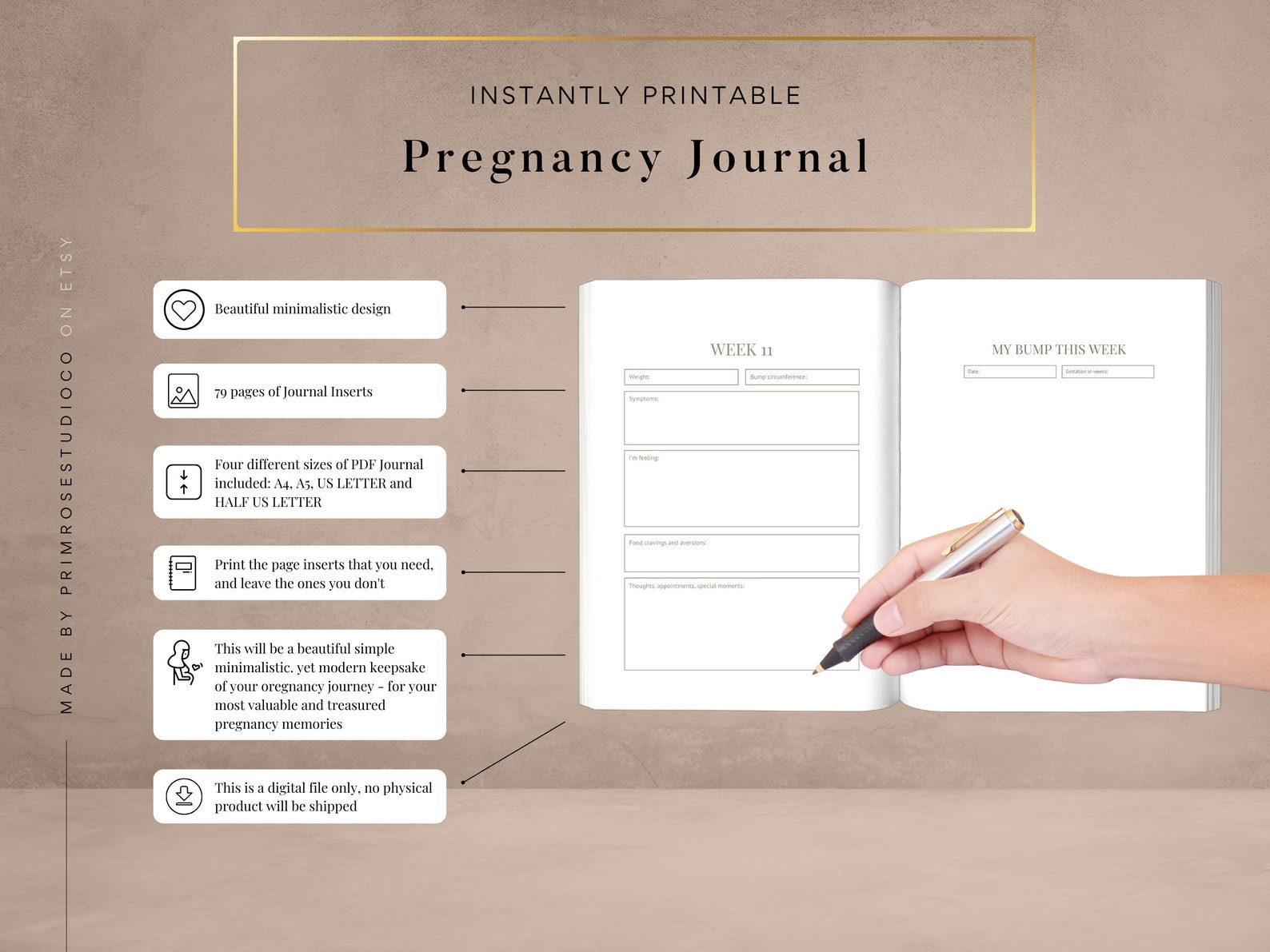 Printable Pregnancy Journal Enchanted Bunny Printable Pregnancy Planner ...