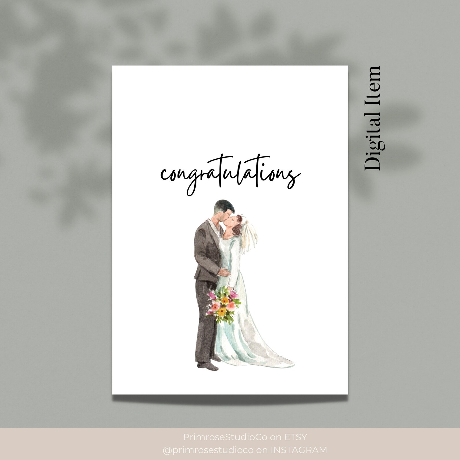 Wedding Congratulations Card Digital Printable Download - Etsy