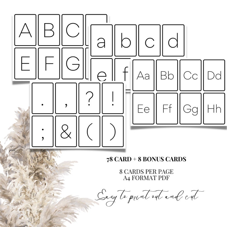 Digital Montessori Alphabet Flash Cards Alphabet Printable | Etsy