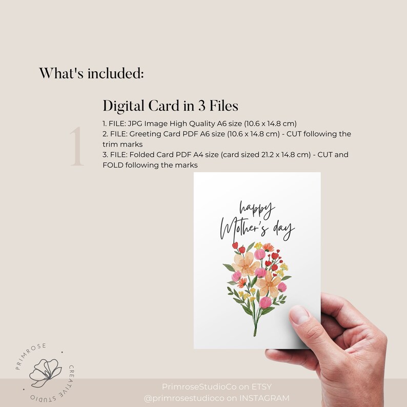 Happy Mothers Day Card Digital Printable Download Mothers - Etsy