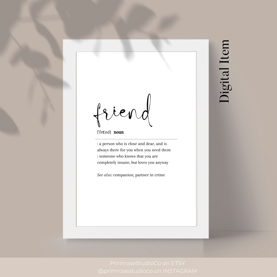 Friend Digital Printable Friend Wall Art Friend Gifts - Etsy