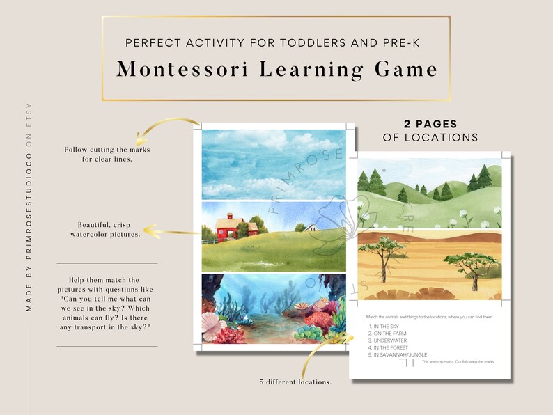 Montessori Printable Activity Matching Sorting Activity for Toddlers ...