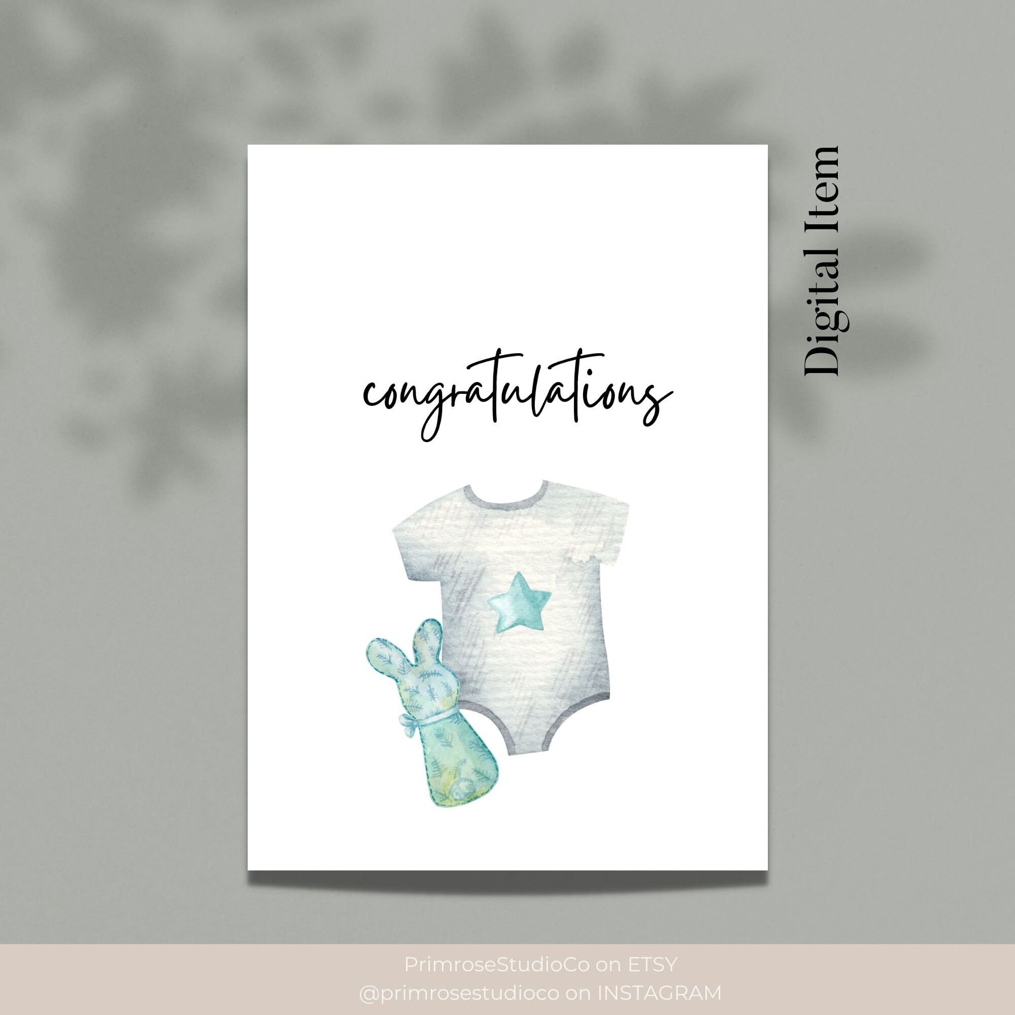 Congratulations Cards, Digital Printable, Download, Newborn Gift, Baby ...