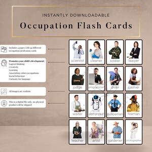 Digital Profession Flash Cards Montessori Occupation Printable ...