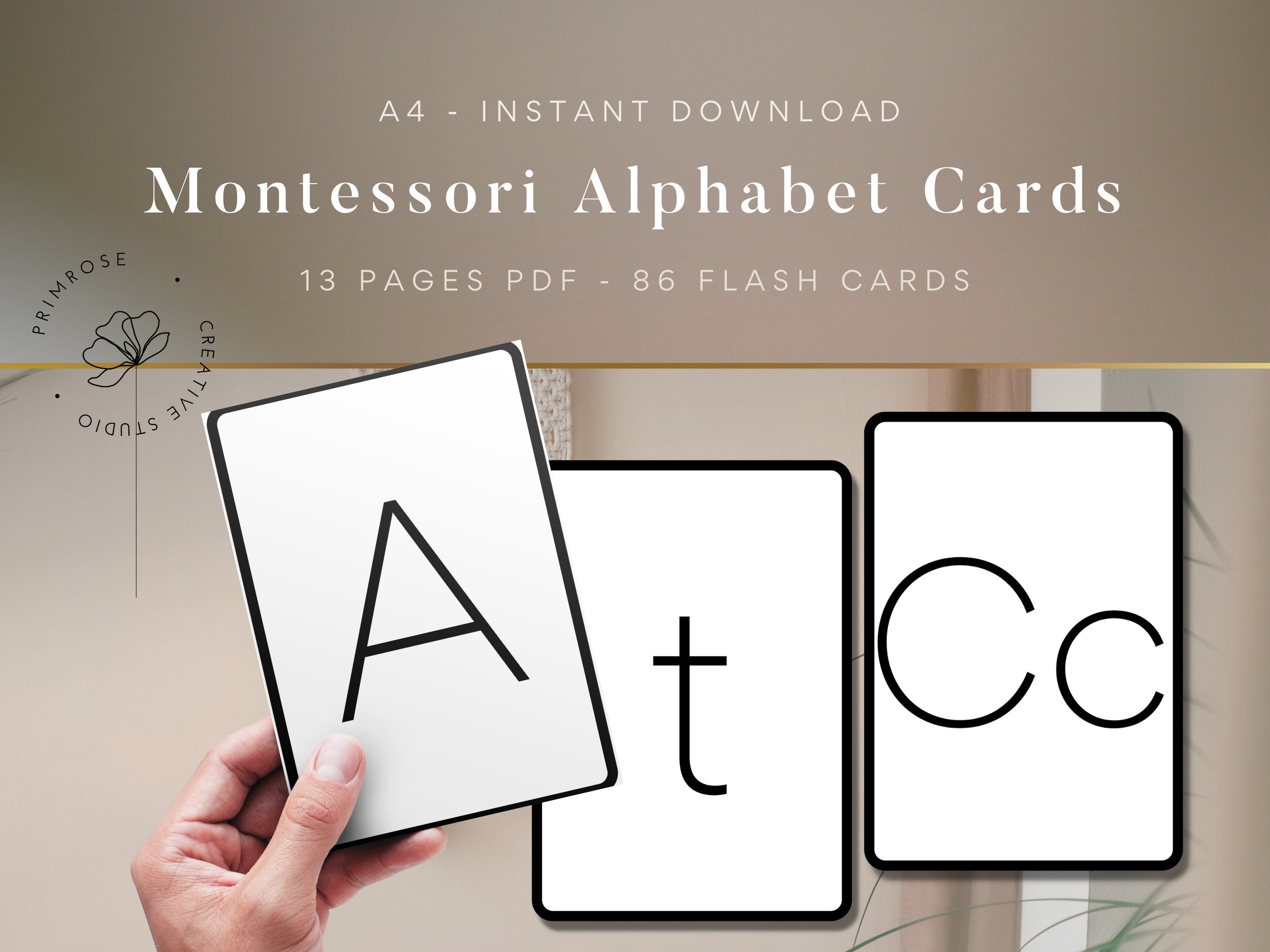 Digital Montessori Alphabet Flash Cards Alphabet Printable | Etsy