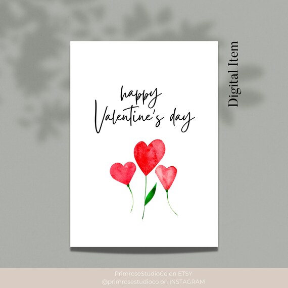 Valentines Day Card Digital Printable Download Love Gift | Etsy