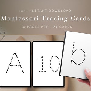 Printable Tracing Alphabet and Numbers Flash Cards | Etsy