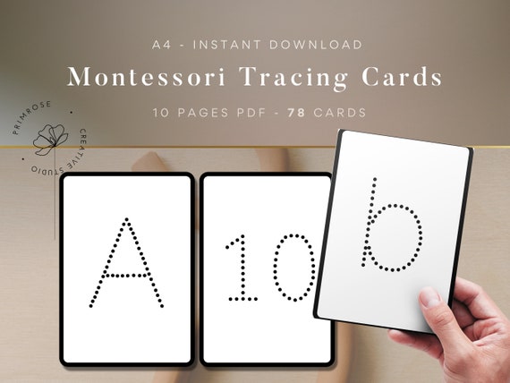 Printable Tracing Alphabet and Numbers Flash Cards | Etsy