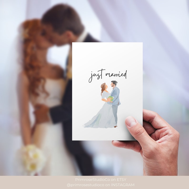 Just Married Card Digital Printable Download Wedding Card - Etsy