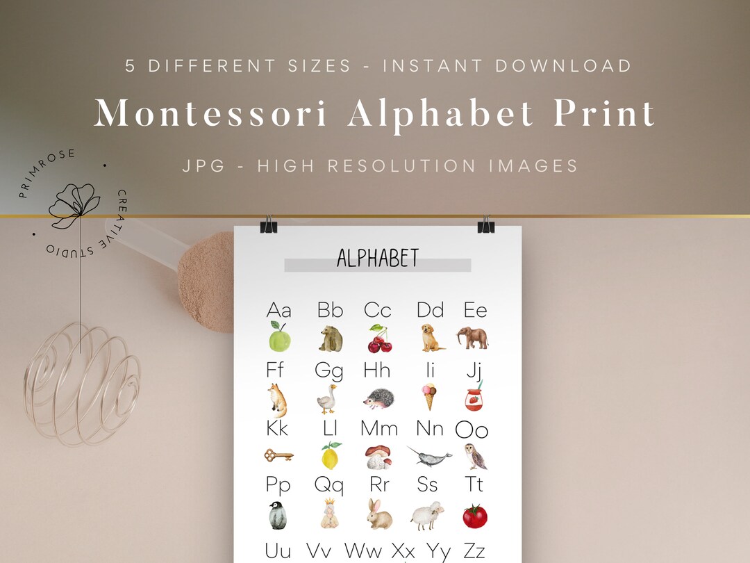 MONTESSORI EDUCATIONAL ALPHABET Print Playroom and Classroom Poster ...