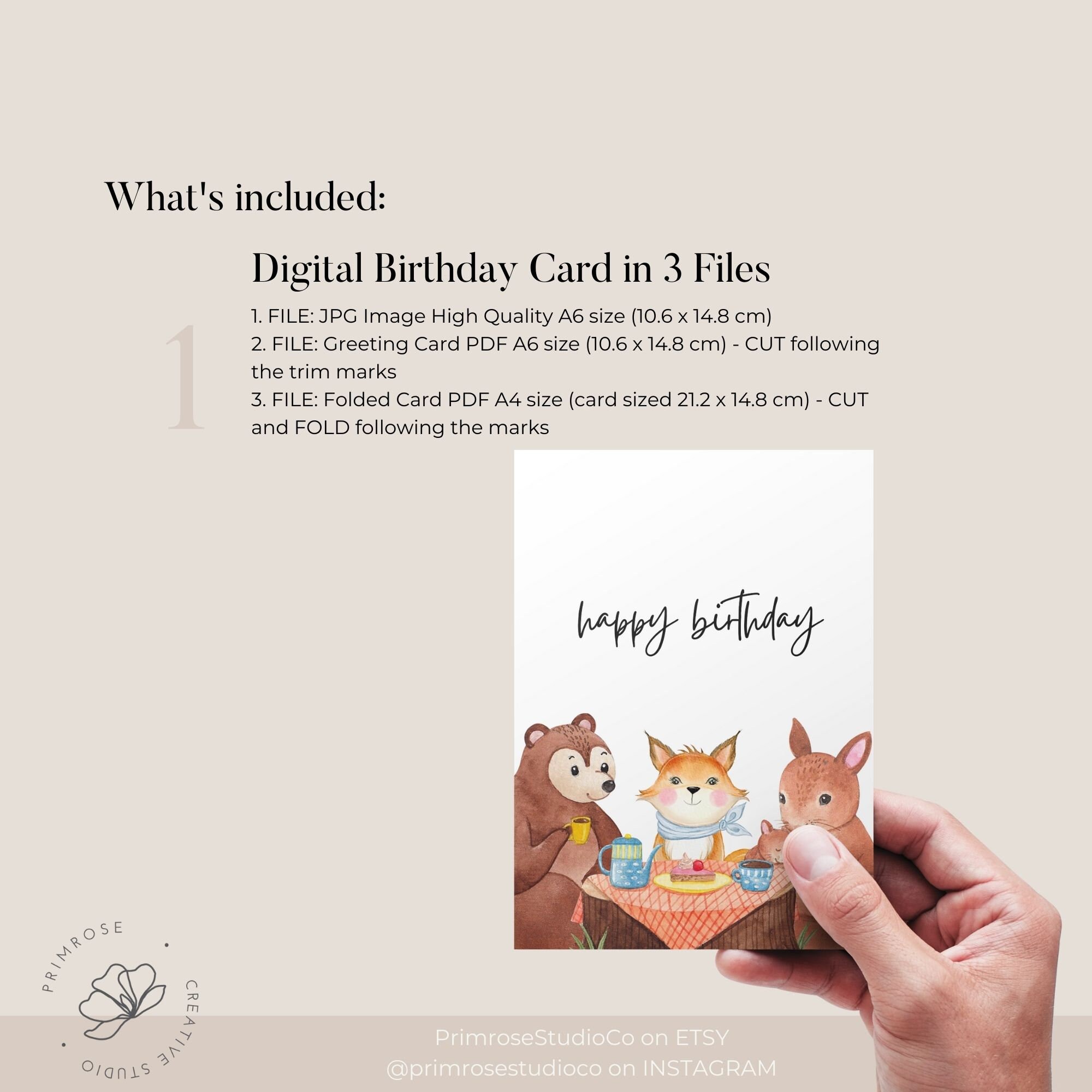 Birthday Cards Digital Printable Download Birthday Gift - Etsy