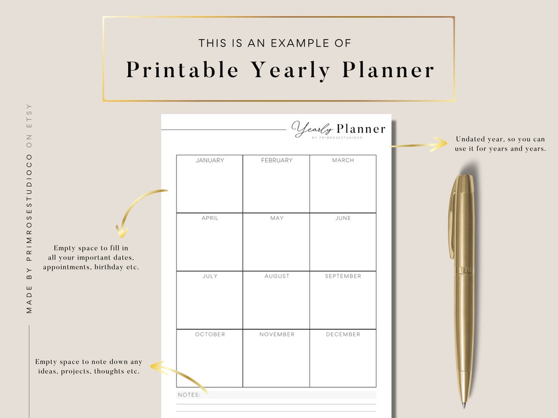 Printable Undated Planner Calendars Instant Downloadable - Etsy