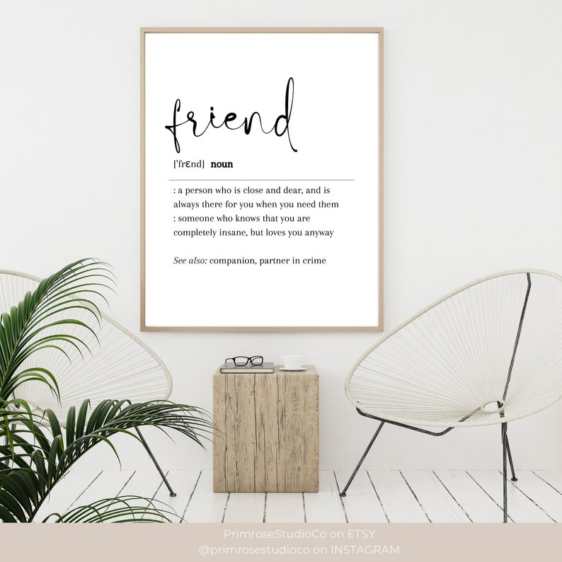 Friend Digital Printable Friend Wall Art Friend Gifts - Etsy