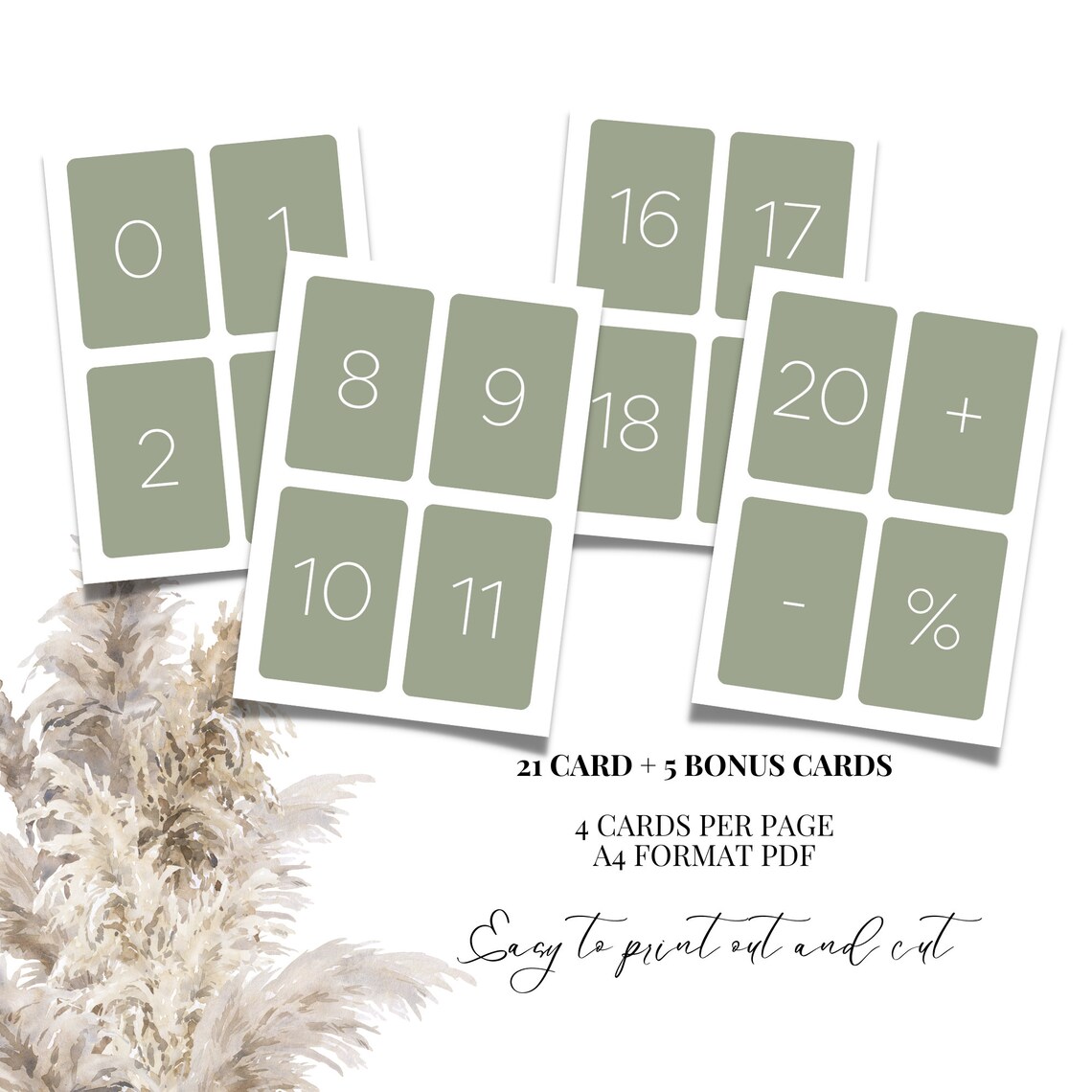 DIGITAL MONTESSORI NUMBERS Minimalistic Number 0-20 Flash - Etsy