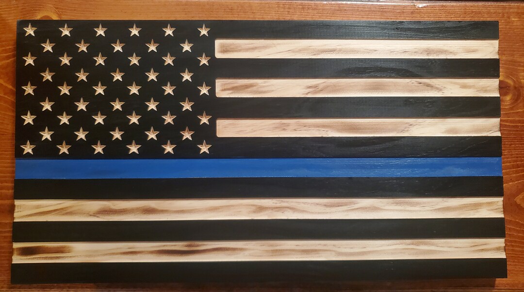 Thin Blue Line Rustic Police Flag. 11.25" X 21" Back the Blue. NYPD ...