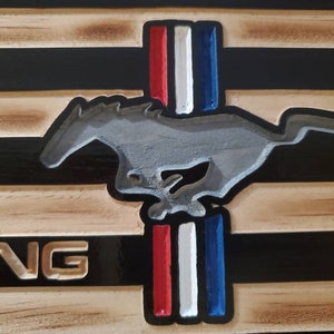 American Ford Mustang Wooden Flag. Mustang Flag. Garage Wall Decor ...