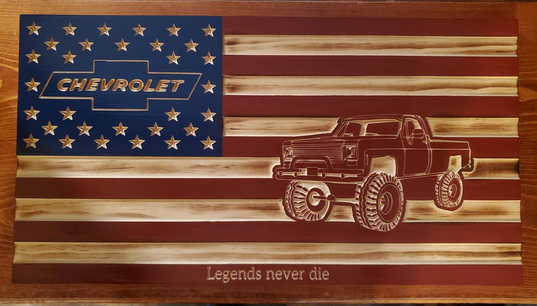 Square Body Chevy American Flag. Old Truck Flag. Lifted Trucks. - Etsy