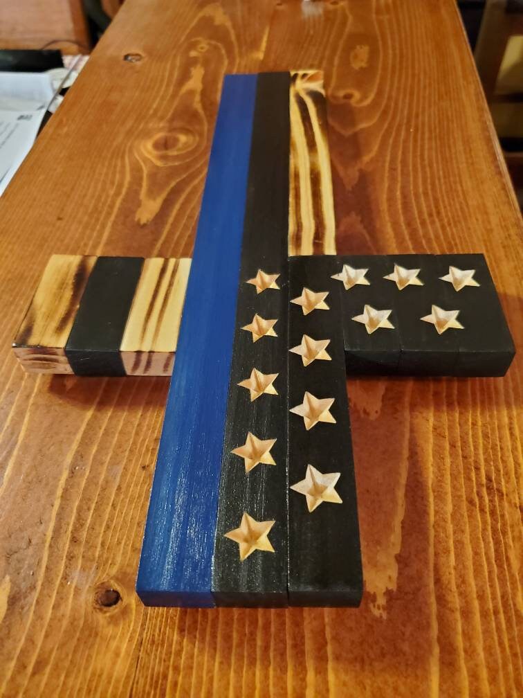 Thin Blue Line Cross Police. Police Support. Back the Blue. - Etsy