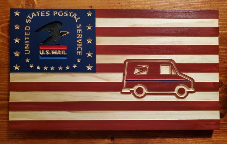 Handmade US Mail Wooden Flag: USPS Retirement Gift - Etsy