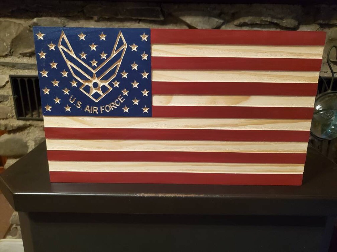 American Flag With Air Force Logo. | Etsy