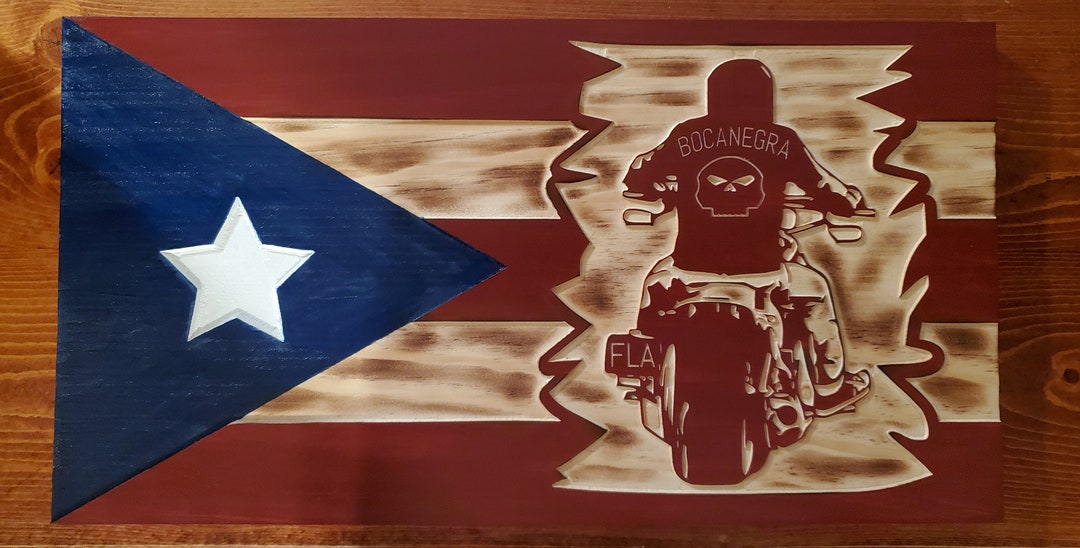 Puerto Rican Customized Motorcycle Flag. Puerto Rican Flag. Men's Gift ...