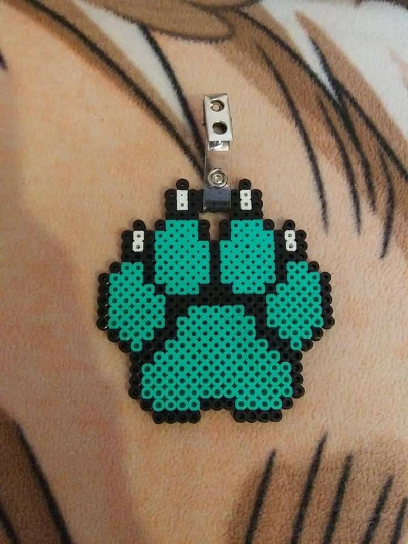 Custom Perler Bead Paw Badge - Etsy
