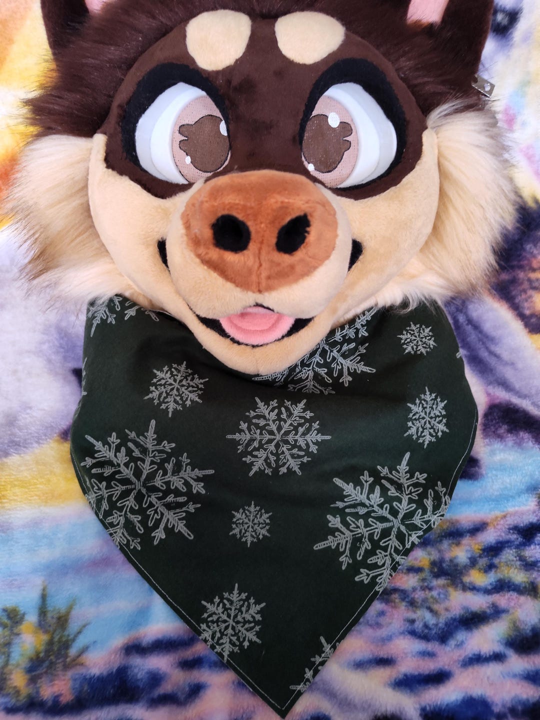 Green Snowflakes Fursuit Bandana - Etsy