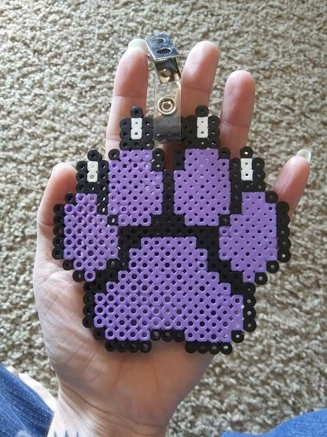 Custom Perler Bead Paw Badge - Etsy
