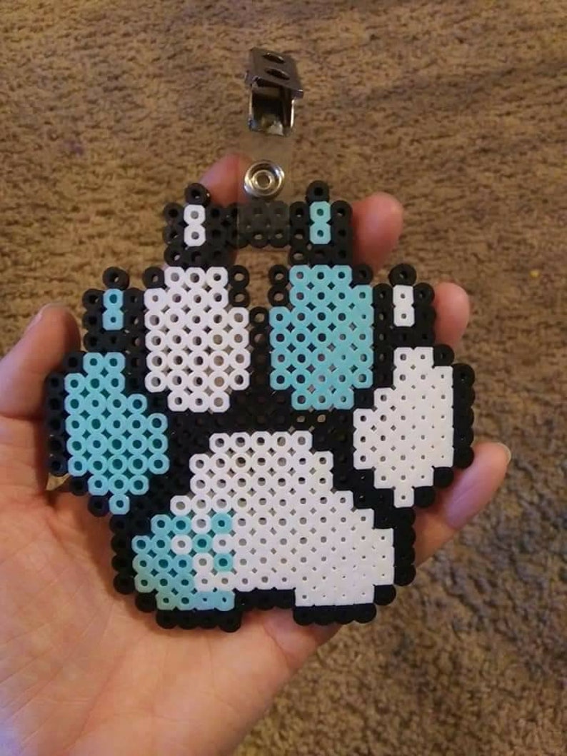 Custom Perler Bead Paw Badge - Etsy