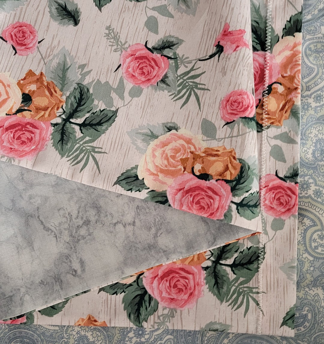Pillowcases/ Queen/ Pink N Peach Roses/ Vintage Floral - Etsy