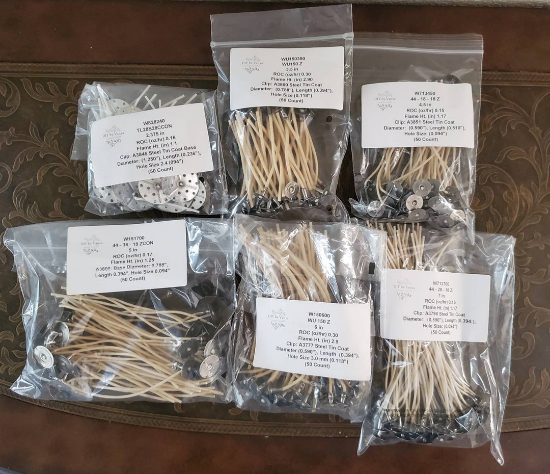 Assorted Wicks (250 Count) 2.375", 3.5", 4.5", 5", 6" - Etsy