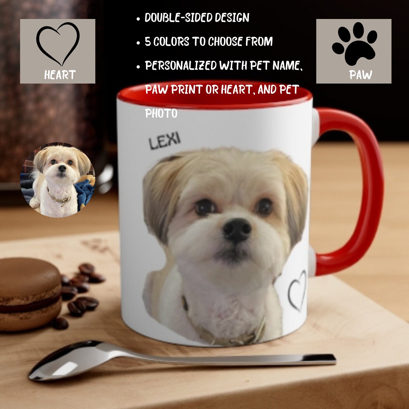 Custom Dog Mug Using Pet Photo + Name, Personalize Dog Coffee Mug ...