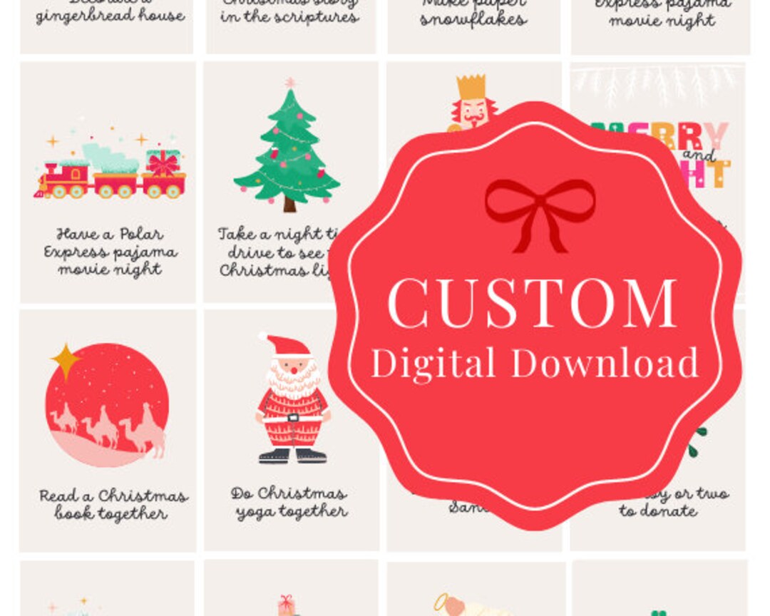 Custom Christmas Printable Advent Calendar PDF Download - Etsy