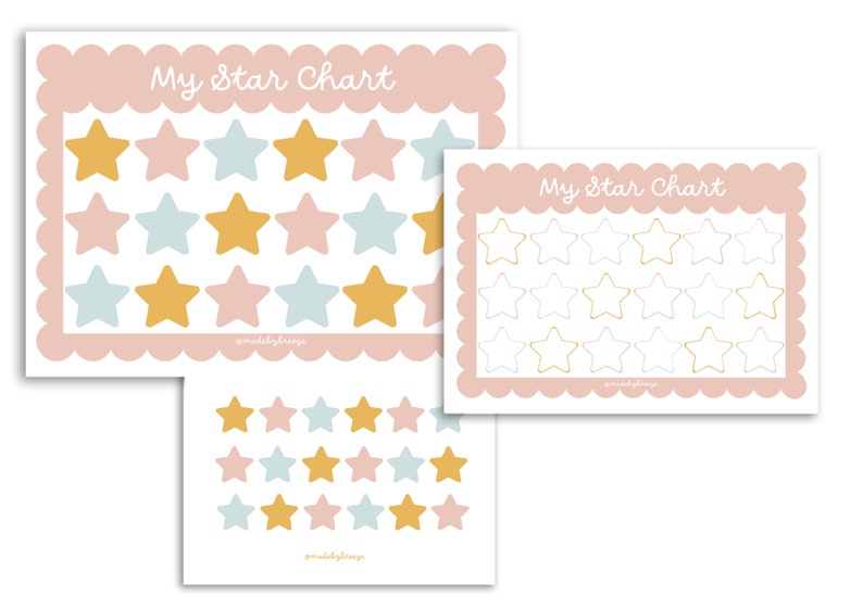 Printable Star Reward Chart Instant Digital Download - Etsy