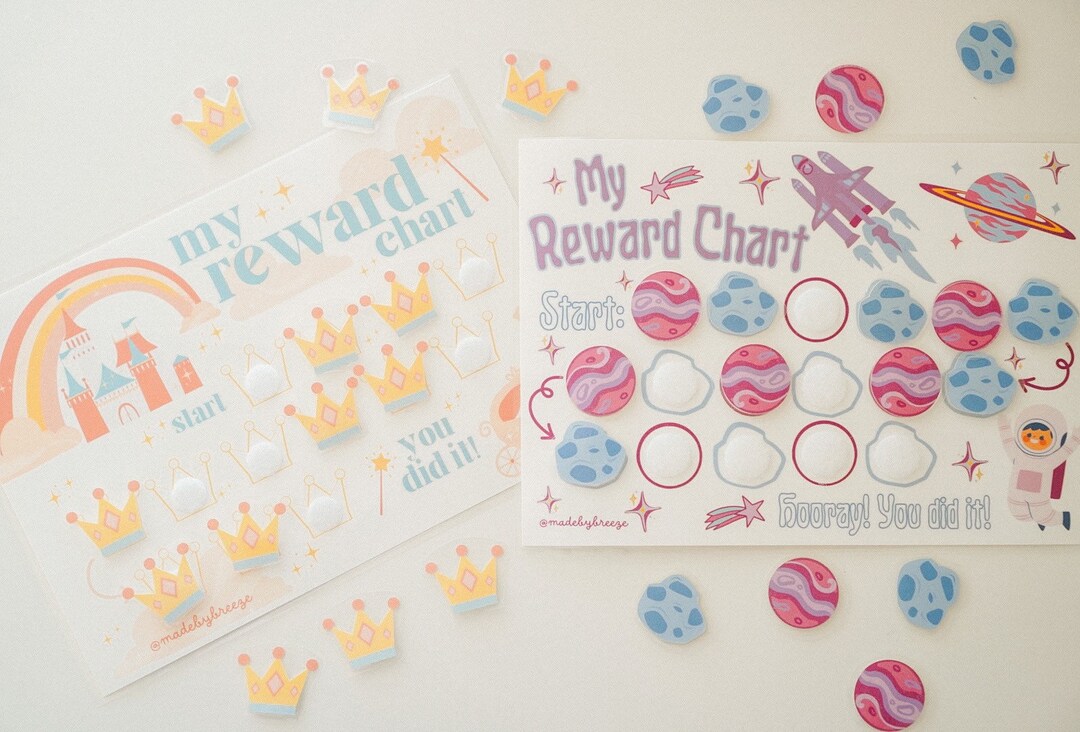 Reusable Velcro Reward and Star Charts | 7 Styles | Potty Training ...