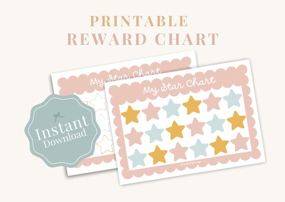 Printable Star Reward Chart Instant Digital Download - Etsy