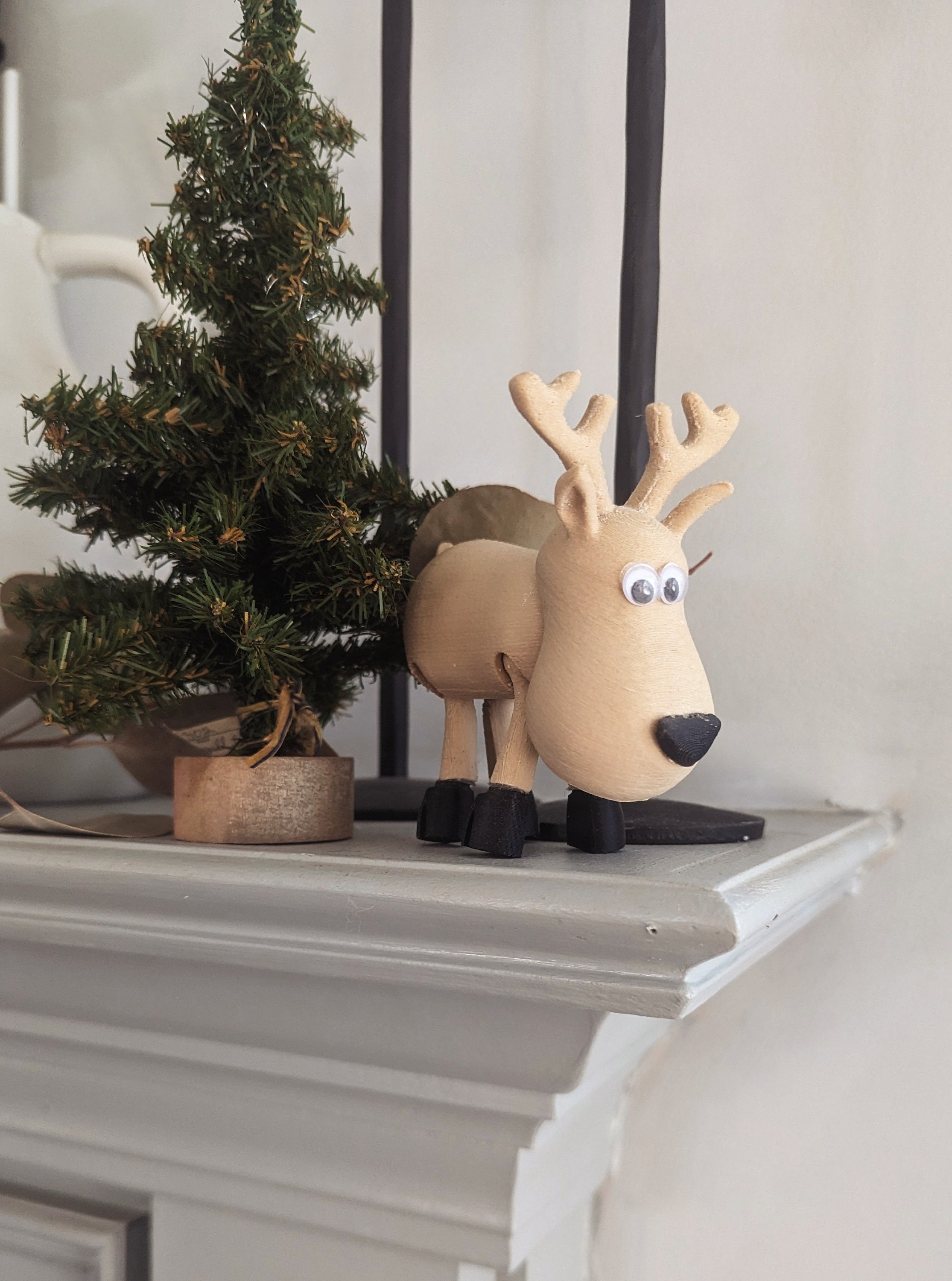 Super Cute 3D Printed Christmas Figurine Reindeer With Moving Legs - Etsy