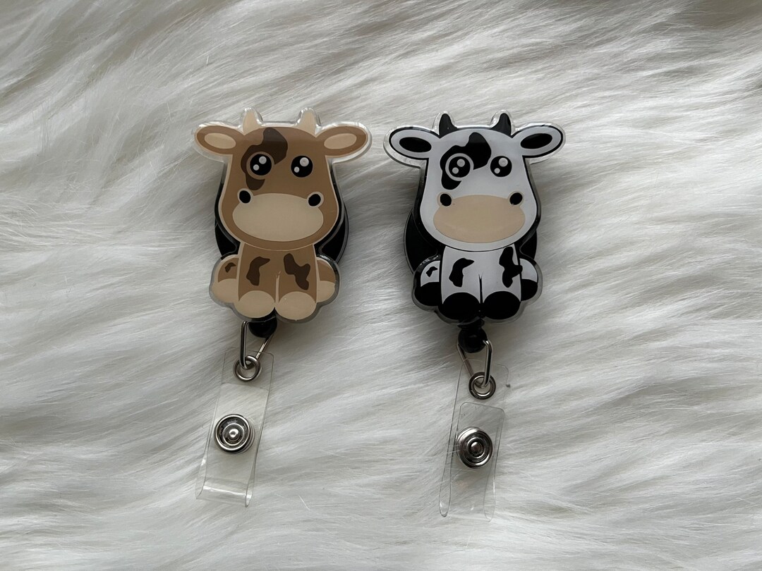 Cow Badge Reel Custom Badge Holder Nursing Swipe Card Holder Healthcare ...
