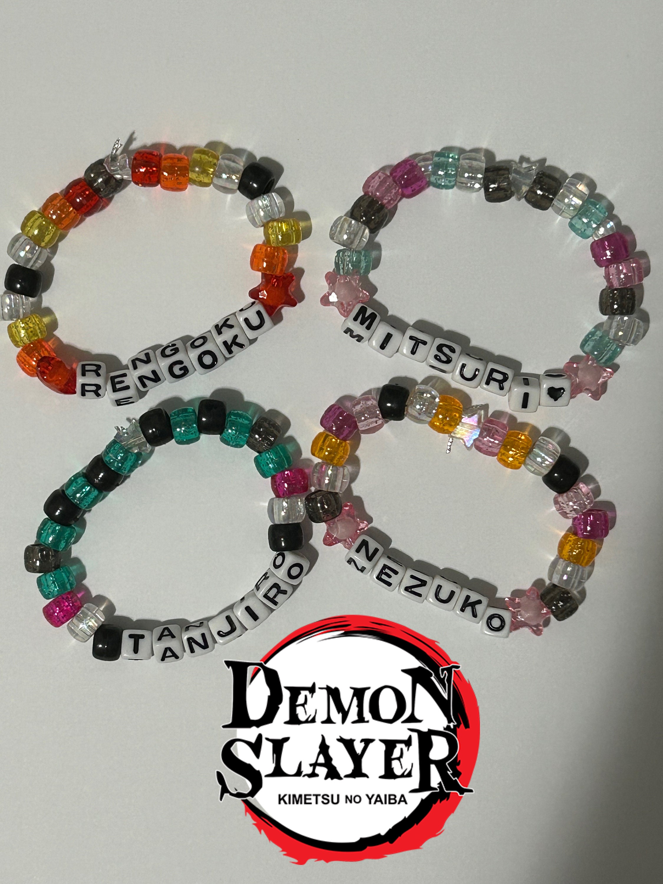 Demon Slayer Kimestu No Yaiba Character Kandi Bracelets Demon Slayer ...