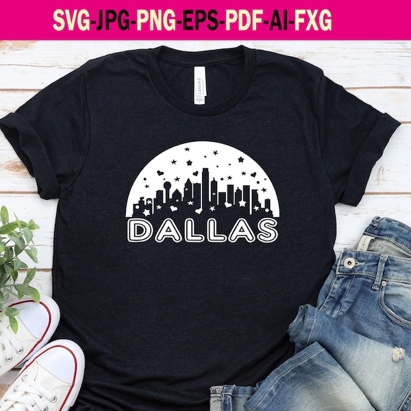 Dallas Skyline Clipart - Etsy