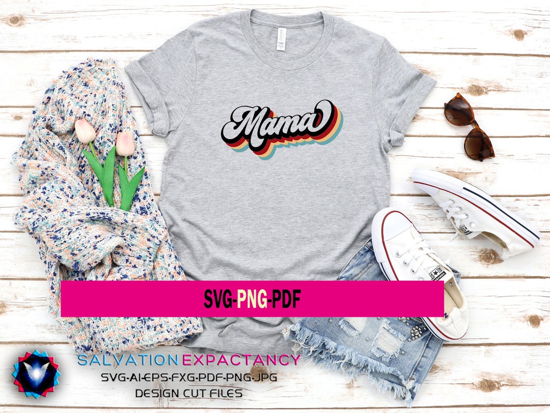 Retro Mama Svg Png, Layered Mama Svg Png, Vintage Png Svg Files for ...